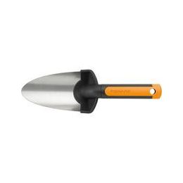 Fiskars Blumenkelle Premium schwarz/orange, 9cm Arbeitsbreite: 9 cm Typ: Blumenkelle Stiel-System: Fest montierter Stiel, kein Schnellwechsel-System