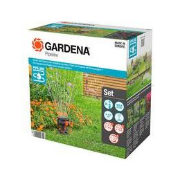 Gardena Start-Set Pipeline mit Viereckregner, Wasserhahn mit 2 Wassersteckdosen