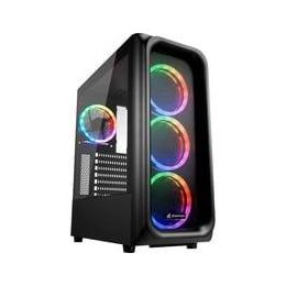 Sharkoon TK5M RGB, Tower-Geh&auml;use schwarz, Geh&auml;rtetes Glas
