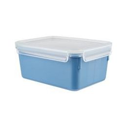 Emsa CLIP & CLOSE Color Frischhaltedose 2,2 Liter blau/transparent, rechteckig, mit Deckel Fassungsvermögen: 2,2 Liter Material: Polypropylen (PP) / TPE Eigenschaft: mikrowellengeeignet, spülmaschinenfest