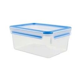 Emsa CLIP & CLOSE Frischhaltedose 3,7 Liter transparent/blau, rechteckig, Gro&szlig;format
