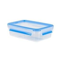 Emsa CLIP & CLOSE Frischhaltedose 0,8 Liter transparent/blau, rechteckig, Klassikformat