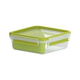 Emsa CLIP & GO Sandwichbox 0,85 Liter, Lunch-Box hellgrün/transparent, mit Einsatz in typischer Dreiecksform Fassungsvermögen: 0,85 Liter Set: 1 Dose, 1 Deckel, 1 dreieckiger Einsatz für Sandwiches Eigenschaft: mikrowellengeeignet, spülmaschinenfest