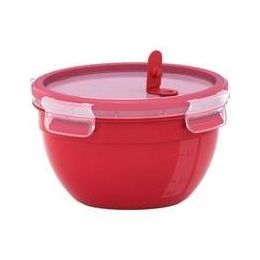 Emsa CLIP & MICRO Mikrowellendose 1,1 Liter rot, rund, mit Deckel