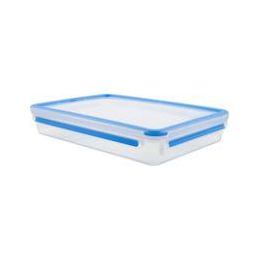 Emsa CLIP & CLOSE Frischhaltedose 2,6 Liter transparent/blau, rechteckig, Gro&szlig;format