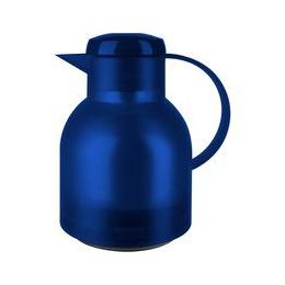 Emsa SAMBA Isolierkanne, 1 Liter blau/transparent, QUICK PRESS Verschluss Material: Polypropylen (PP) / Glas, Mattiert, transluzent Fassungsvermögen: Thermokanne + Quick Press Verschluss Eigenschaft: 1 Liter