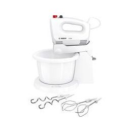 Bosch CleverMixx MFQ 2600W, Handmixer weiß/rot Leistung: 375 Watt Geschwindigkeit: 4-stufig regelbar Ausstattung: Knethaken, Rührbesen Funktionen: Turbostufe, Momentstufe, Auswurftaste