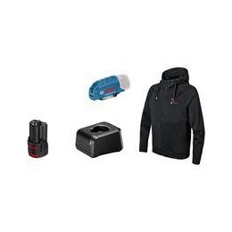 Bosch Heat+Jacket GHH 12+18V Kit Gr&ouml;&szlig;e 3XL, Arbeitskleidung schwarz, inkl. Ladeadapter GAA 12V-21, 1x 12-Volt-Akku