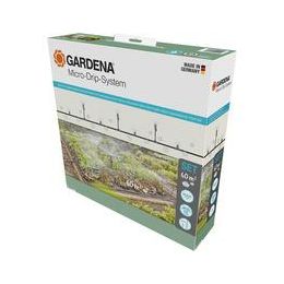 Gardena Micro-Drip-System Tropfbew&auml;sserung Set Gem&uuml;se-/Blumenbeet 60m&sup2;, Tropfer schwarz/grau, Modell 2023