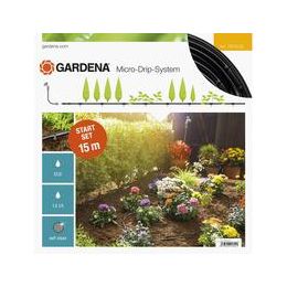 Gardena Micro-Drip-System Start-Set Pflanzreihen S, Tropfsystem schwarz, 15 Meter