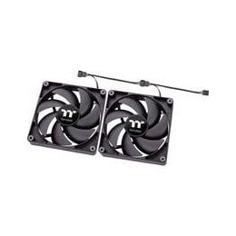 Thermaltake CT120 PC Cooling Fan, Geh&auml;usel&uuml;fter schwarz, 2er Pack, 120 mm