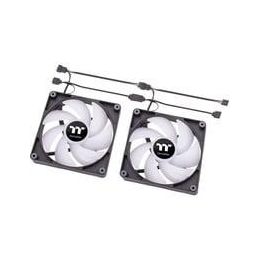 Thermaltake CT120 ARGB Sync PC Cooling Fan, Geh&auml;usel&uuml;fter schwarz, 2er Pack, ohne Controller, 120 mm