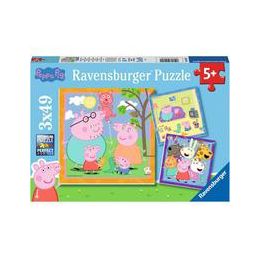 Ravensburger Kinderpuzzle Peppas Familie und Freunde 3x 49 Teile Teile: 147 (3x 49) Altersangabe: ab 5 Jahren