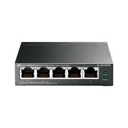 TP-LINK TL-SG105PE, Switch grau Gerätetyp: Switch LAN: 10/100/1000 MBit/s, Auto-MDI/MDIX Anschlüsse: 5x RJ-45 (LAN) gesamt, 4x davon POE-Fähig Power over Ethernet [PoE]: 4x RJ-45 Anschlüsse