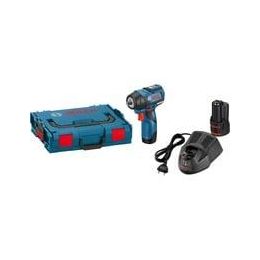 Bosch Akku-Schlagschrauber GDS 12V-115 Professional, 12Volt blau/schwarz, 2x Li-Ionen Akku 3,0Ah, in L-BOXX
