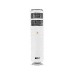 RODE MICROPHONES Podcaster MkII, Mikrofon weiß geeignet für: PC, Streaming Ausgänge: 1x 3,5-mm-Klinke, 1x USB Frequenzbereiche: 40 Hz bis 14 kHz Verbindung: kabelgebunden