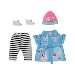Baby Born Deluxe Jeans Kleid 43cm, Puppenzubeh&ouml;r mit Hemdkleid, Leggings, M&uuml;tze und Schuhen