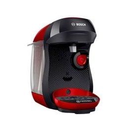 Bosch Tassimo Happy TAS1003, Kapselmaschine schwarz/rot Kapazität: 0,7 Liter Verbrauch: 1.400 Watt (Betrieb) System: Tassimo Abmessungen: 175 x 305 x 265 mm