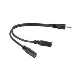 goobay Kabel 3,5mm-Stecker > 2x 3,5mm-Kupplung schwarz, 20cm, stereo