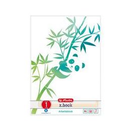 Herlitz Arbeitsblock A4 GREENline 50 Blatt Lineatur 01 Motiv Panda, College Block liniert, A4