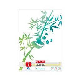 Herlitz Arbeitsblock A4 GREENline 50 Blatt Lineatur 02 Motiv Panda, College Block liniert, A4
