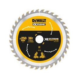 Dewalt Kreissägeblatt XR EXTREME RUNTIME DT99572, Ø 250mm, 36Z Bohrung 30mm, für Akku-Paneelsägen Materialeignung: Holz Maße: Ø 250 mm Bohrung: 30 mm