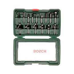 Bosch Wolfram-Carbide-Fräser-Set, 15-teilig 1/4" Schaft Materialeignung: Holz Schaft: 1/4" Anzahl: 15 -teilig Material: HM (Hartmetall)