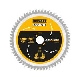 Dewalt Kreissägeblatt XR EXTREME RUNTIME DT99573, Ø 250mm, 60Z Bohrung 30mm, für Akku-Paneelsägen Materialeignung: Holz Maße: Ø 250 mm Bohrung: 30 mm