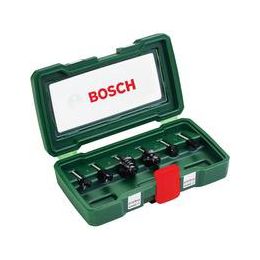 Bosch Wolfram-Carbide-Fräser-Set, 6-teilig 6mm-Schaft Materialeignung: Holz Schaft: Ø 6 mm Anzahl: 6 -teilig