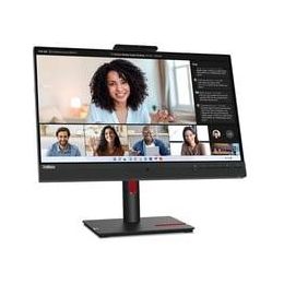 Lenovo ThinkVision T24mv-30, LED-Monitor 60.45 cm (23.8 Zoll), schwarz, Full HD, IPS, HDMI, DisplayPort, USB-C, Pivot, Webcam Sichtbares Bild: 60,45 cm (23,8 Zoll) Auflösung: 1920 x 1080 Pixel Reaktionszeit: 6 ms (GtG) Format: 16:9