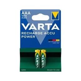 Varta 5703, Akku 2 Stück, AAA Technologie: Nickel-Metallhydrid-Akku Kapazität: 1 Ah Spannung: 1,2 Volt Anzahl: 2 Stück