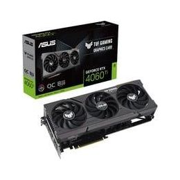 ASUS GeForce RTX 4060 Ti TUF GAMING OC, Grafikkarte DLSS 3, 3x DisplayPort, 1x HDMI 2.1 Grafikchip: NVIDIA GeForce RTX 4060 Ti Speicher: 8 GB (GDDR6, 128 Bit) belegte Slots: 3,12 Slots GPU Boost-Takt: 2625 MHz