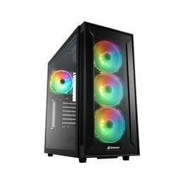 Sharkoon TG6M RGB, Tower-Geh&auml;use schwarz, Seitenteil aus geh&auml;rtetem Glas