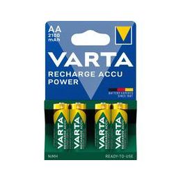 Varta 56706, Akku 4 Stück, AA Technologie: Nickel-Metallhydrid-Akku Kapazität: 2,1 Ah Spannung: 1,2 Volt Anzahl: 4 Stück