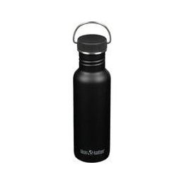 Klean Kanteen Trinkflasche Classic 800ml schwarz (matt), mit schwarzem Loop Cap Material: Edelstahl / PP / Silikon, pulverbeschichtet, matt Anzahl Teile: 2 -teilig Besteht aus: Trinkflasche, Schraubverschluss "Loop Cap" Fassungsvermögen: 0,8 Liter