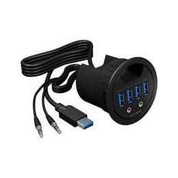 ICY BOX IB-HUB1403A, USB-Hub schwarz