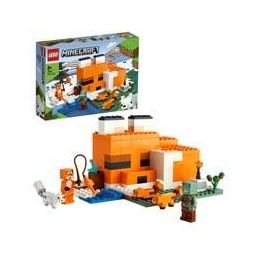 Lego 21178 Minecraft Die Fuchs-Lodge, Konstruktionsspielzeug Spielzeug für Kinder ab 8 Jahren mit Figuren von ertrunkenem Zombie und Tieren, Kinderspielzeug