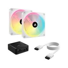 Corsair iCUE LINK QX140 RGB 140-mm-PWM-L&uuml;fter, Geh&auml;usel&uuml;fter wei&szlig;, Starter-Kit, 140 mm