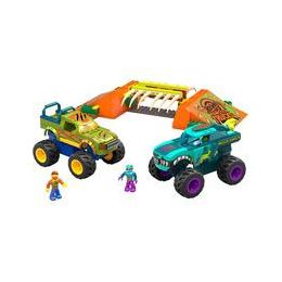 Mattel MEGA Hot Wheels Monster Trucks Mega-Wrex Knochen Crash Stuntbahn, Konstruktionsspielzeug Serie: MEGA Teile: 986 -teilig Altersangabe: ab 5 Jahren Material: Kunststoff