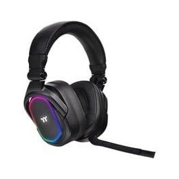 Thermaltake Argent H5 RGB 7.1, Gaming-Headset schwarz, Klinke Kopfhörertyp: Over-Ear Kopfbügelhörer Geeignet für: Gaming, Mobile Abspielgeräte, Mobiltelefone, PC-Systeme Kabel-Verbindung: 1x USB-C, 3.5mm Klinke