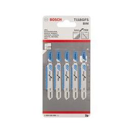 Bosch Stichsägeblatt T 118 GFS Basic for Inox, 83mm 5 Stück Materialeignung: Edelstahl INOX Maße: Länge 83 mm Anzahl: 5 Stück