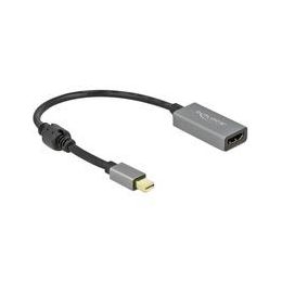 Delock Aktiver Adapter mini DisplayPort 1.4 > HDMI 4K 60 Hz (HDR) grau/schwarz, 20cm