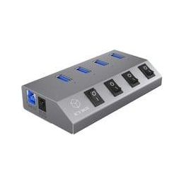 ICY BOX IB-HUB 1405, USB-Hub silber