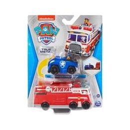 Spin Master Paw Patrol True Metal Team 2er Set Feuerwehrwagen und Polizeiauto mit Chase, Spielfahrzeug mehrfarbig Serie: Paw Patrol Altersangabe: von 36 Monaten bis 9 Jahren Material: Metall