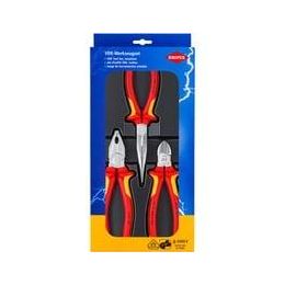 Knipex Elektro-Paket 00 20 12 , Zangen-Set gezahnte Grifffl&auml;chen, Schneiden mit Facetten