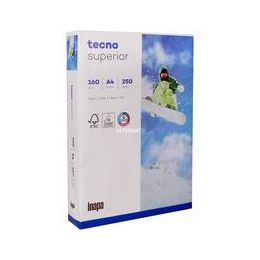 Tecno Superior 160g 210x297 R, Papier DIN A4 (250 Blatt), 160 g/m² Medienanzahl: 250 Gewicht: 160 g/m² Mediengröße: A4 Farbe: weiß