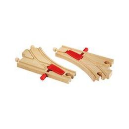 Brio World Mechanisches Weichenpaar (L1, M1), Bahn holz/rot