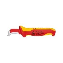 Knipex Abmantelungsmesser 98 55 SB VDE rot/gelb, Länge 180mm, mit Gleitschuh Typ: Messer Materialeignung: Kabel Länge: Gesamt 180 mm