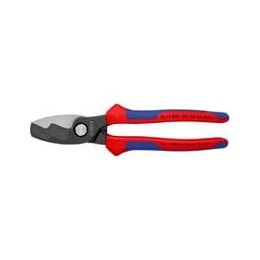 Knipex Kabelschere mit Doppelschneide 95 12 200 , Schneid-Zange rot/blau, Länge 200mm, für Cu- und Al-Kabel Gesamtlänge: 200 mm