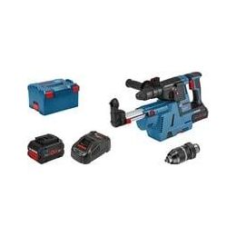 Bosch Akku-Bohrhammer GBH 18V-26 F Professional, 18Volt blau/schwarz, 2x Akku ProCORE18V 5,5Ah, L-BOXX, Staubabsaugung Leistung/Spannung: Akku-Betrieb, 18Volt Drehzahl: 890 U/min Schlagenergie: 2,6 Joule Werkzeug-Aufnahme: SDS-plus